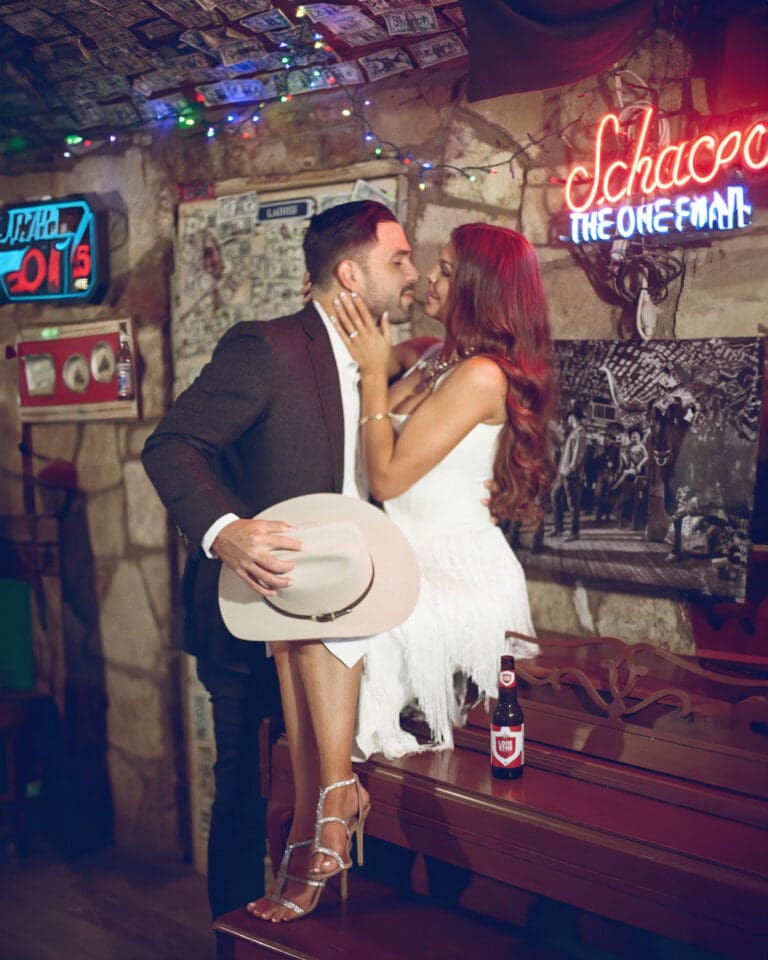Austin Dive Bar Engagement Photos | Libby + Jacob - Paige Vaughn Photo