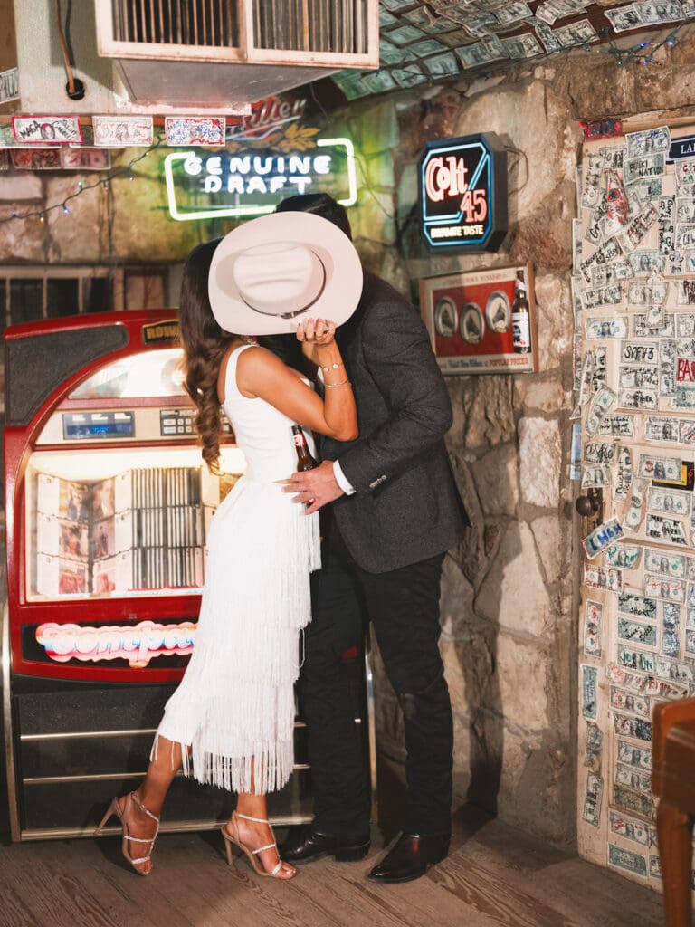Austin Dive Bar Engagement Photos | Libby + Jacob - Paige Vaughn Photo