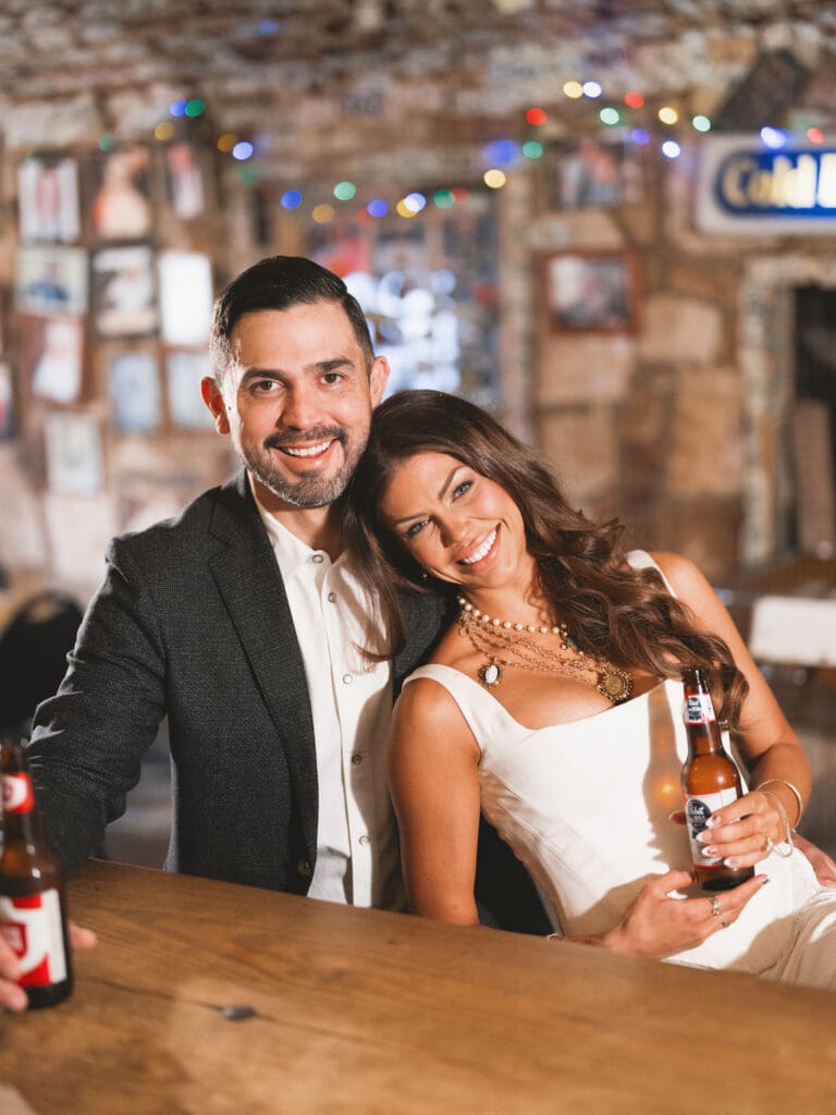 Austin Dive Bar Engagement Photos | Libby + Jacob - Paige Vaughn Photo